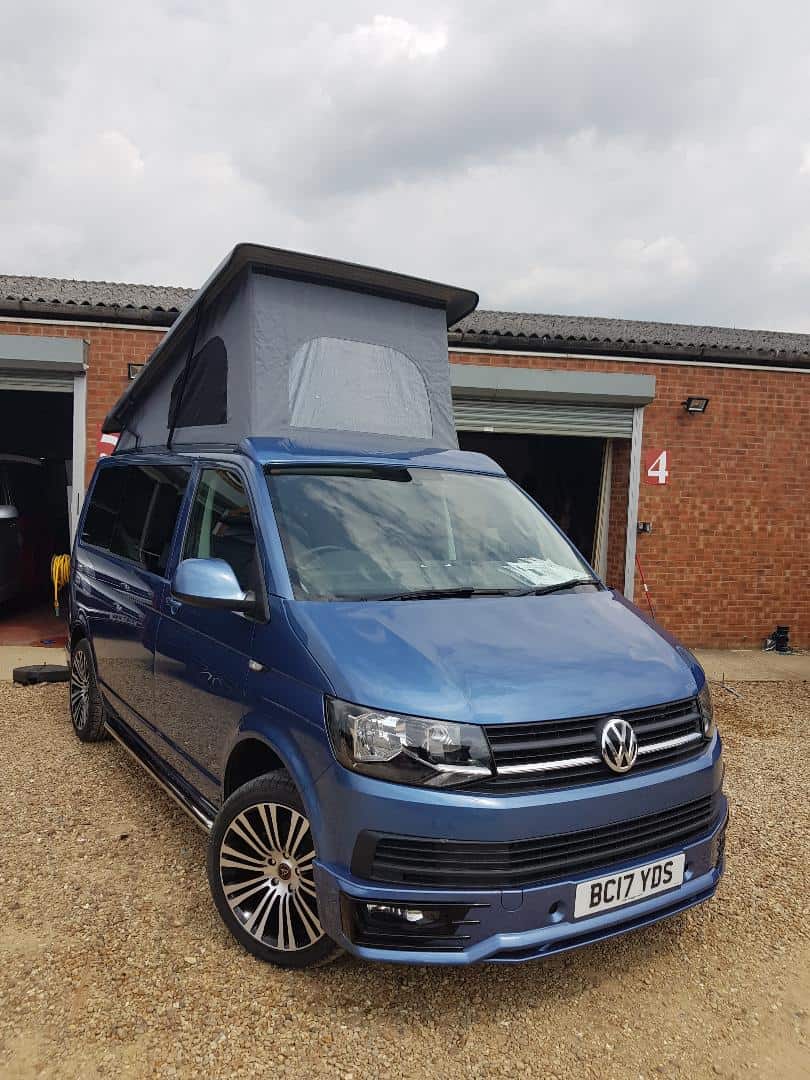 VW T6 Highline 2017 camper conversion, 7,000 miles, blue